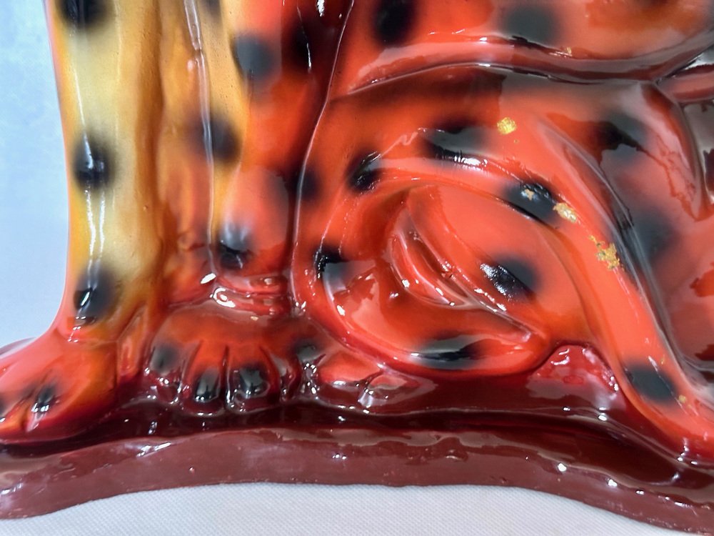 Large Vintage Italian Tiger Statue in Resin, 1970s for sale at Pamono