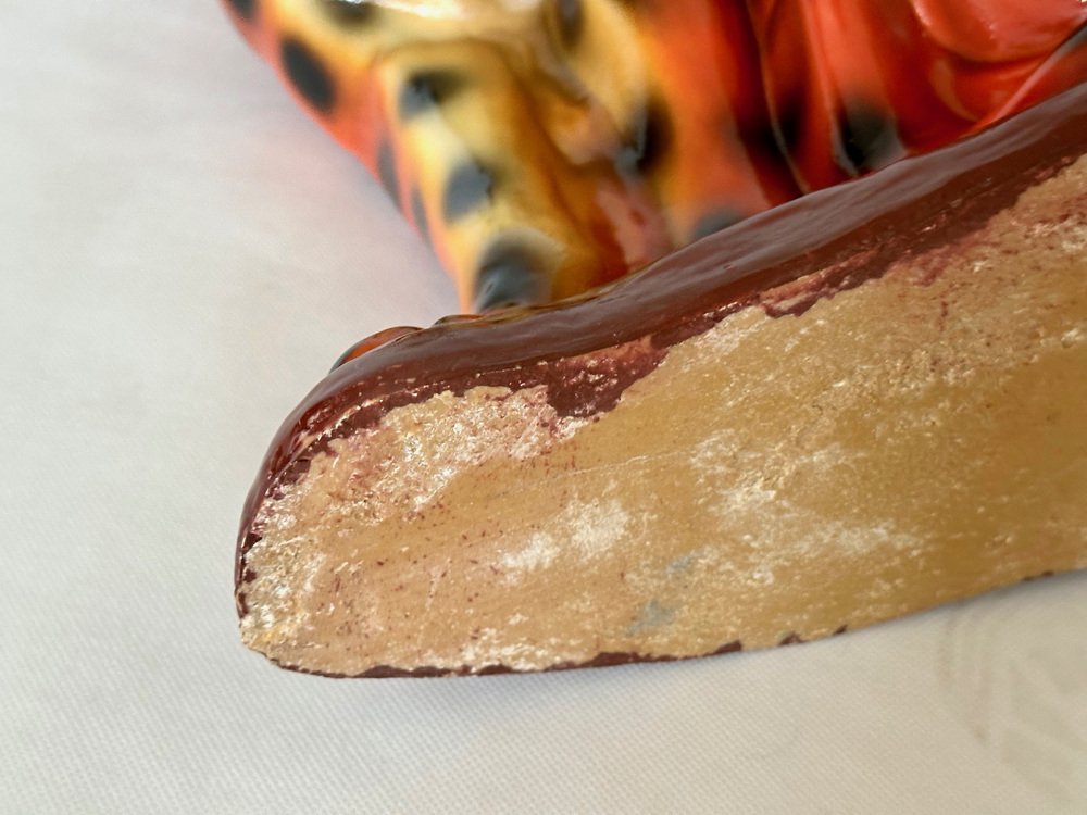 Large Vintage Italian Tiger Statue in Resin, 1970s for sale at Pamono