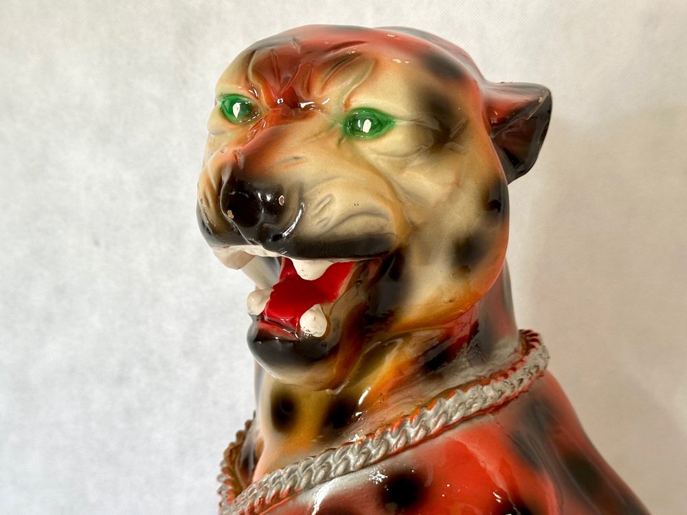 Large Vintage Italian Tiger Statue in Resin, 1970s for sale at Pamono