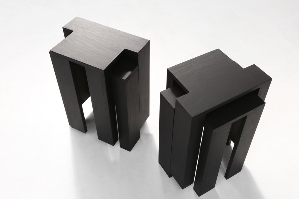 Black Stackable Stool by Bram Vanderbeke, Belgium for sale at Pamono