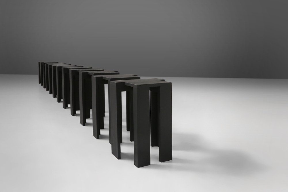 Black Stackable Stool by Bram Vanderbeke, Belgium for sale at Pamono