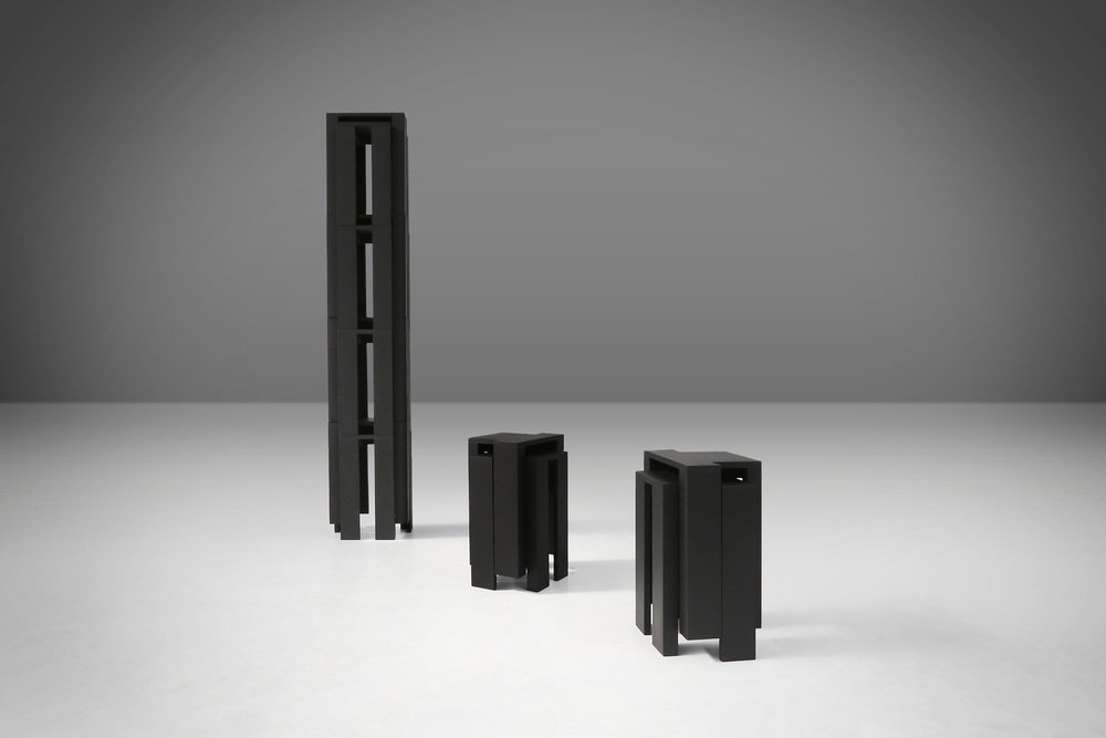 Black Stackable Stool by Bram Vanderbeke, Belgium for sale at Pamono