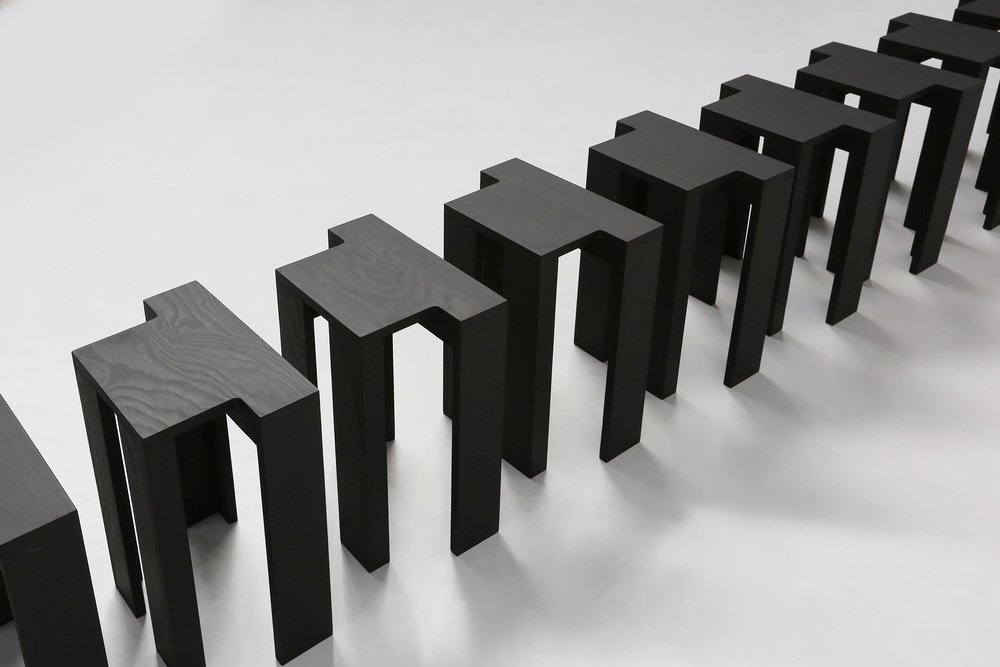 Black Stackable Stool by Bram Vanderbeke, Belgium for sale at Pamono