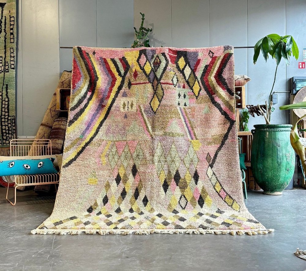 Modern Moroccan Boho Boujad Berber Area Rug, 2000s for sale at Pamono