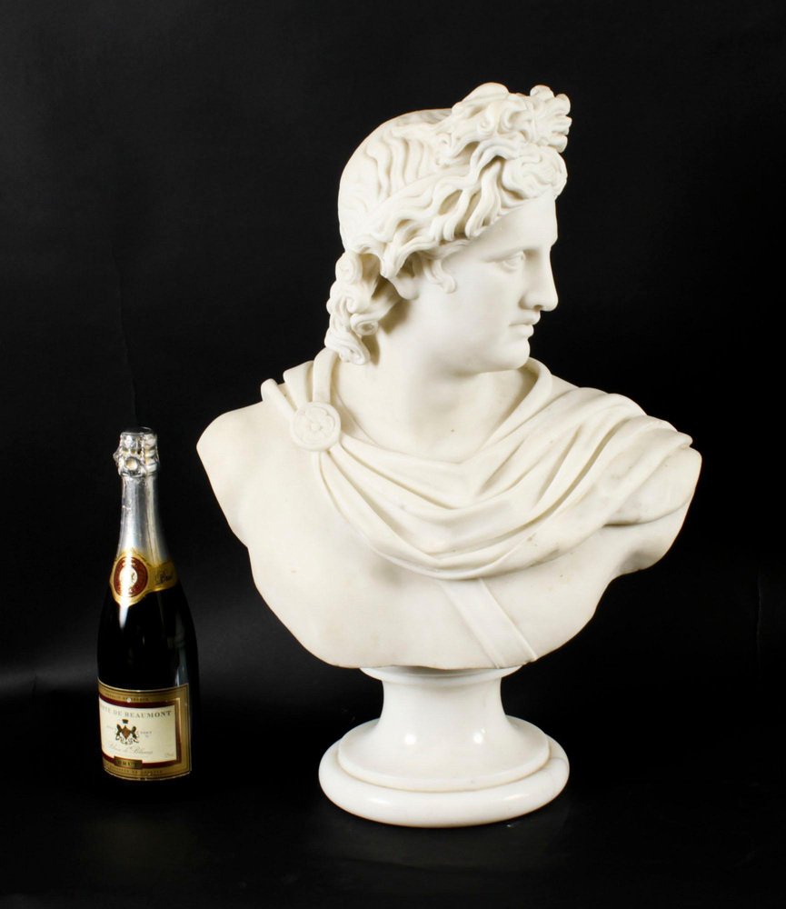 Italian Artist, Antique Belvedere Bust of Greek God Apollo, 19th ...