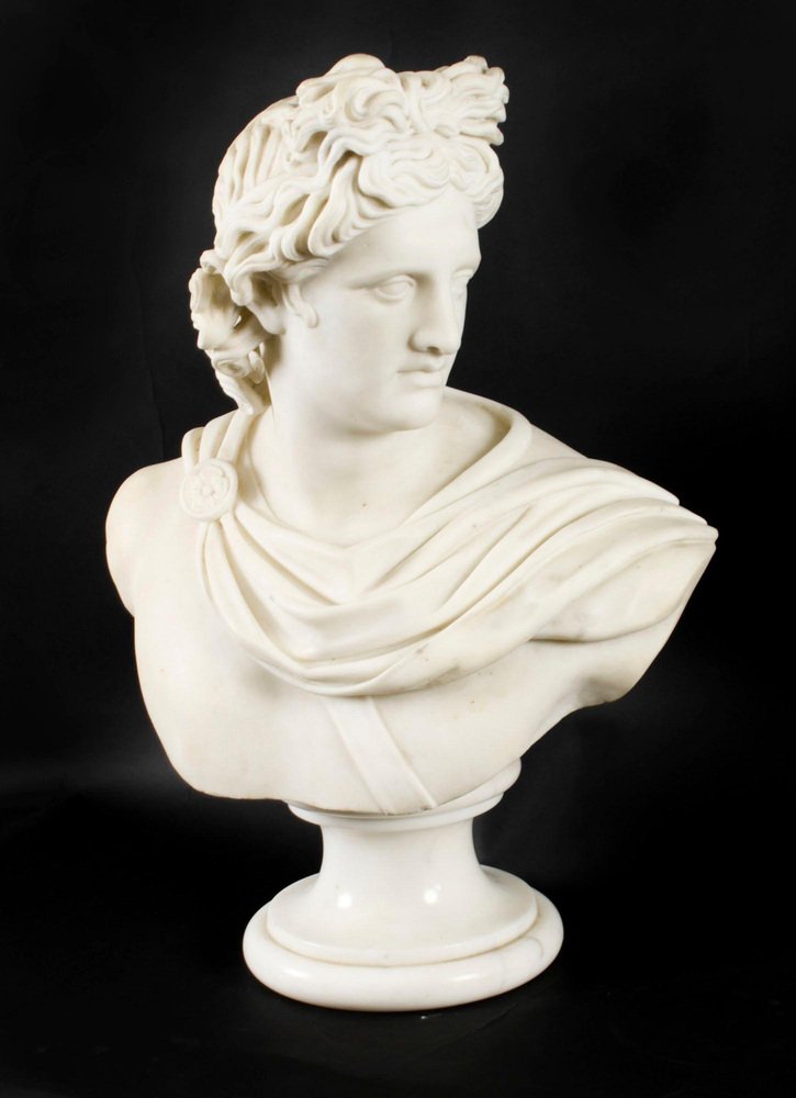 Italian Artist, Antique Belvedere Bust of Greek God Apollo, 19th ...