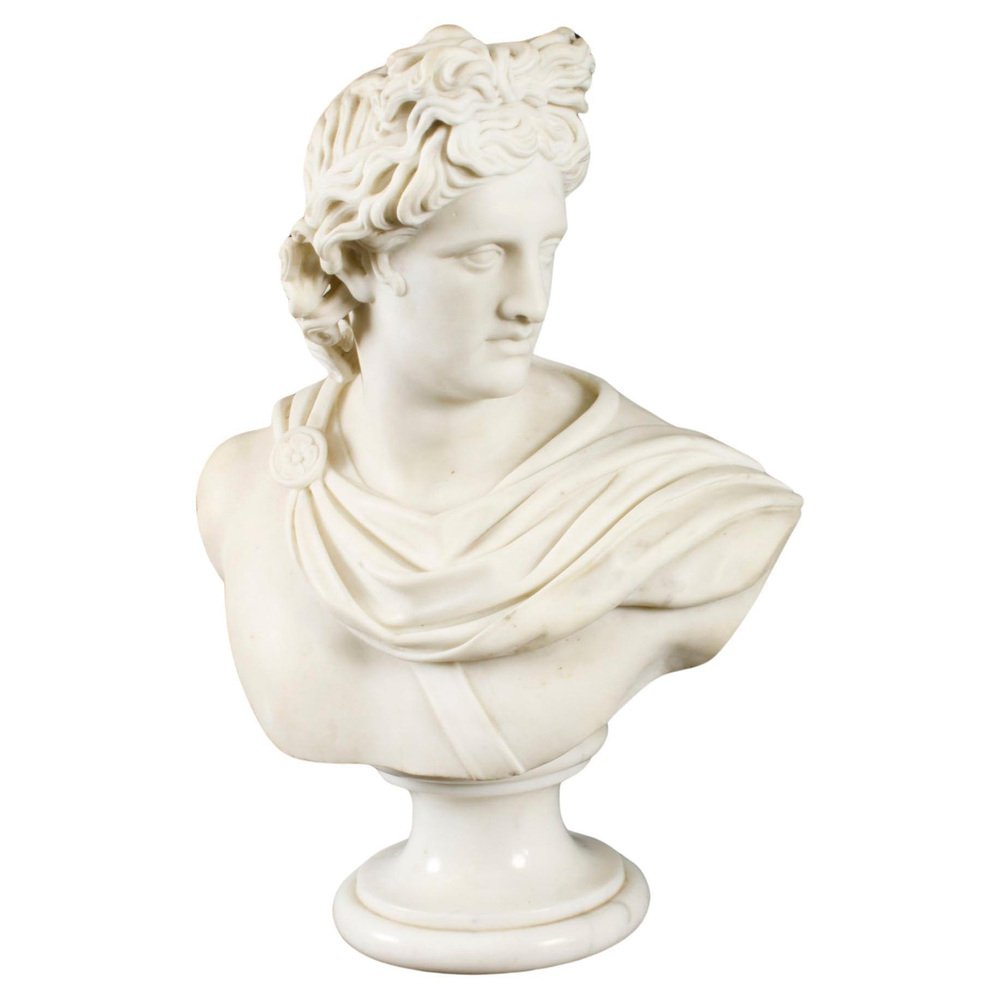 Italian Artist, Antique Belvedere Bust of Greek God Apollo, 19th ...