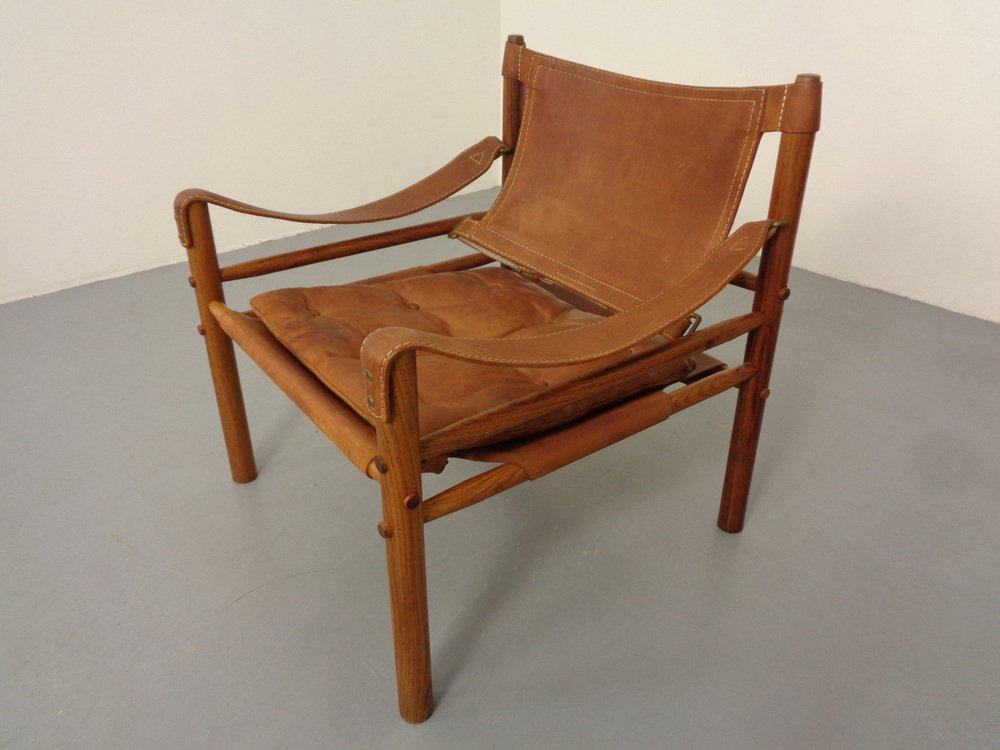 Sirocco Safari Chair aus Palisander & Leder von Arne Norell, Schweden ...