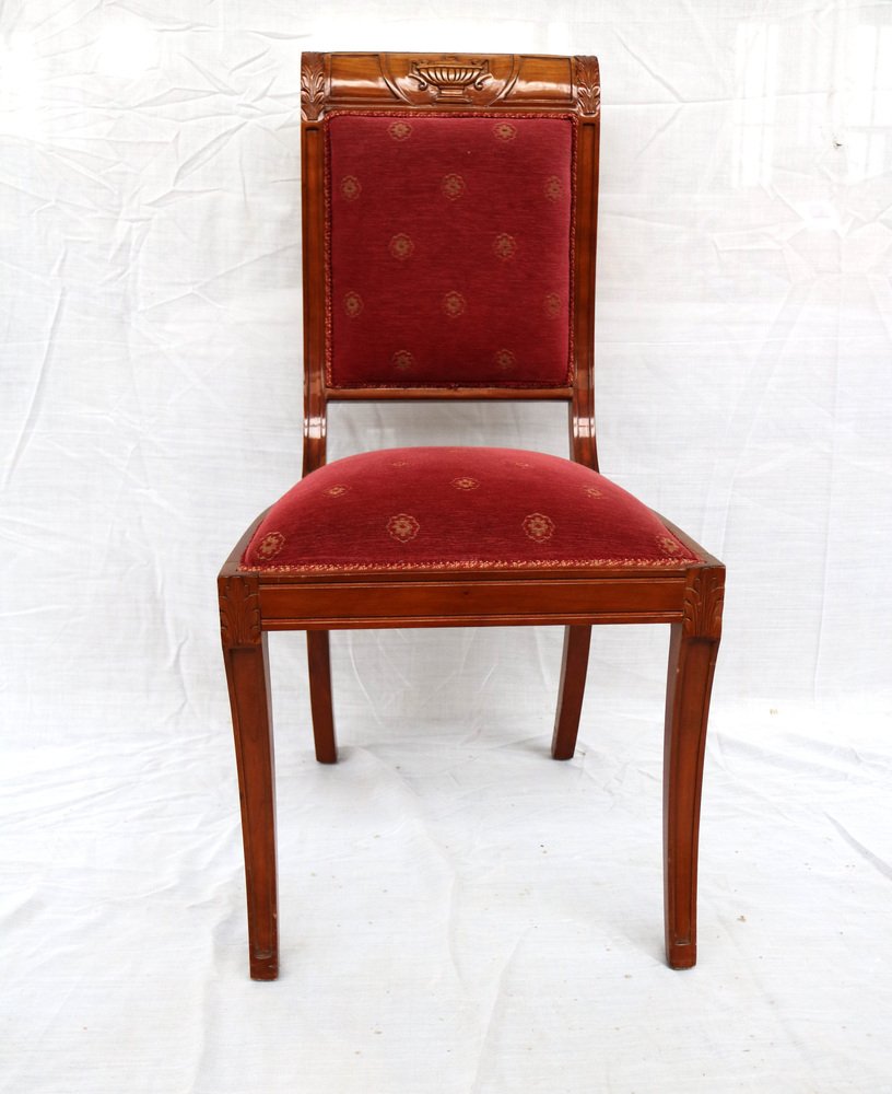 Directoire Style Chairs in Cherry Wood, 1990s, Set of 8 for sale at Pamono