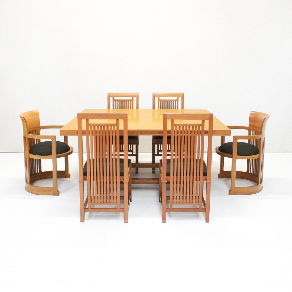 Model 615 Husser Dining Table & Model 614 Coonley Chairs by Frank Lloyd ...