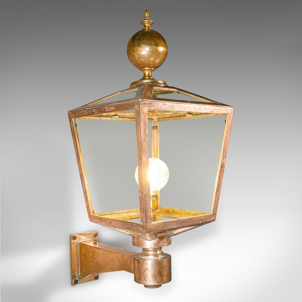 Large Antique English Courtyard Light in Bronze, 1870s for sale at Pamono