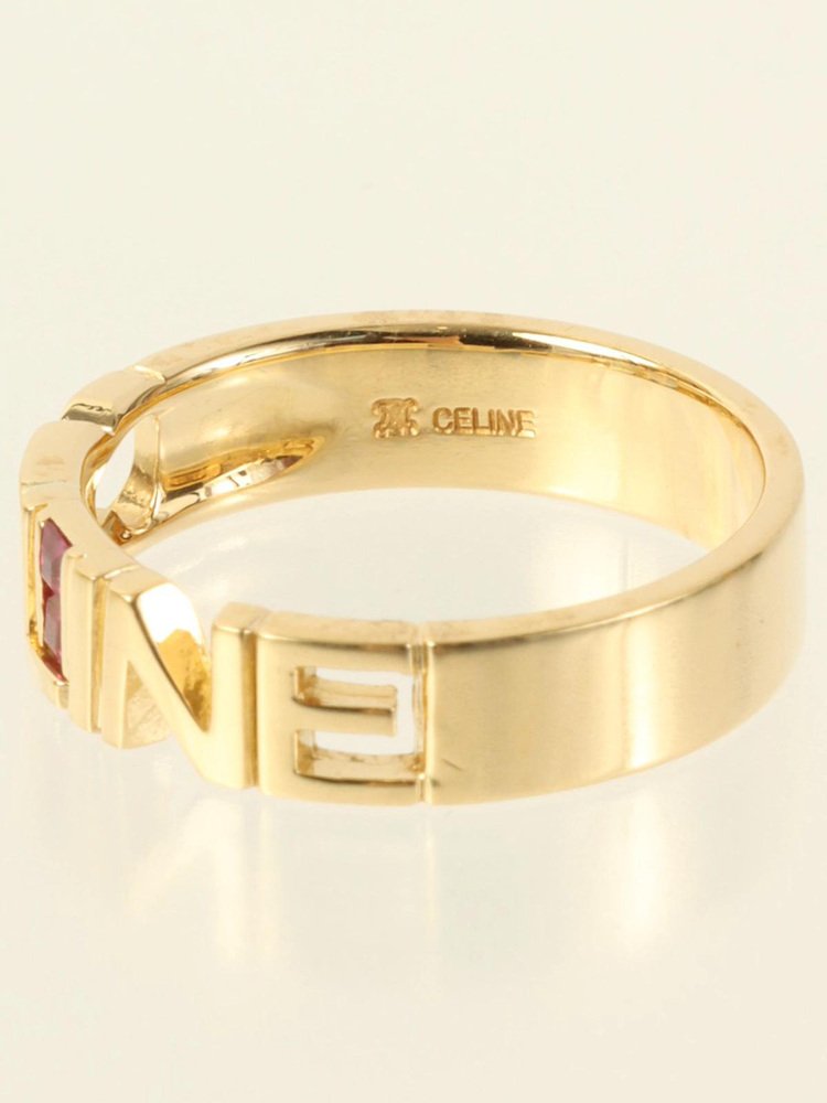 18k Ruby Logo Cut-Out Ring from Celine for sale at Pamono