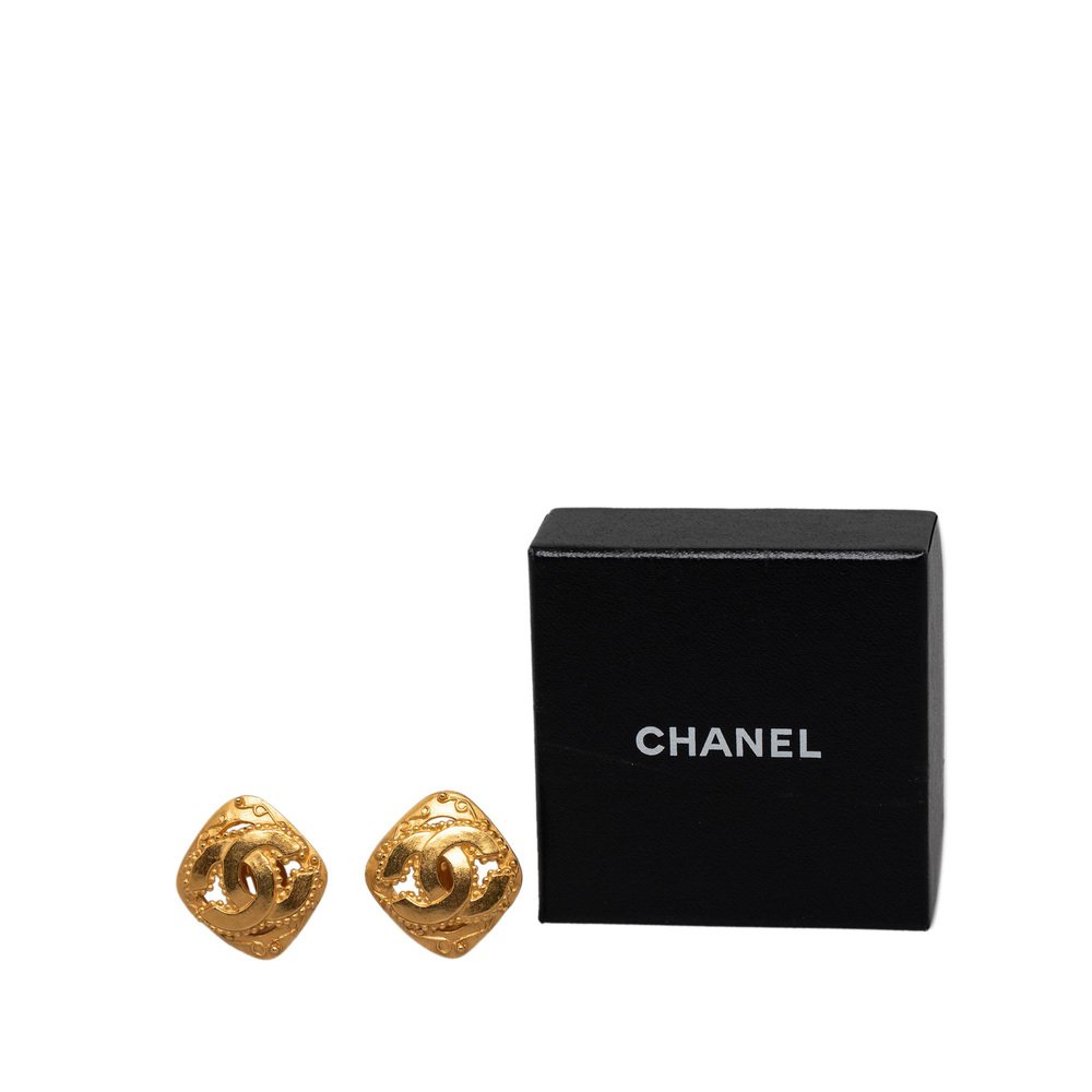 CC Clip-On Earrings from Chanel, Set of 2 for sale at Pamono