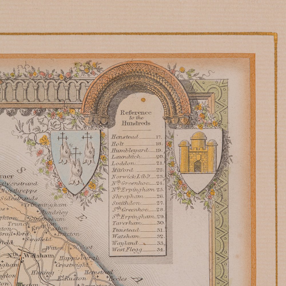 Antique English Framed County Map for sale at Pamono