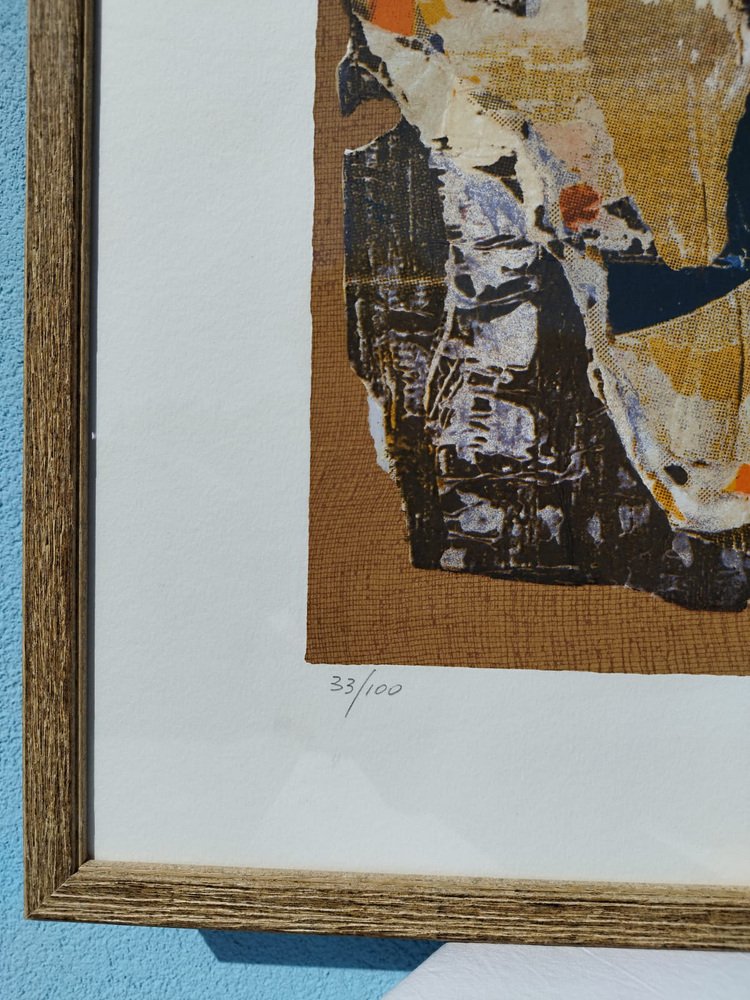 Mimmo Rotella, Modigliani, Serigraph & Collage, Framed for sale at Pamono