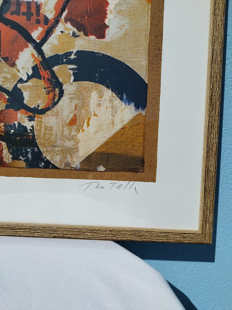 Mimmo Rotella, Modigliani, Serigraph & Collage, Framed for sale at Pamono