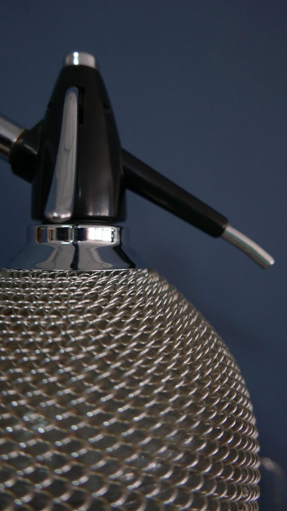 Round Glass & Metal Mesh Soda Bar-Syphons from Merkuria Kovocas, 1950s ...