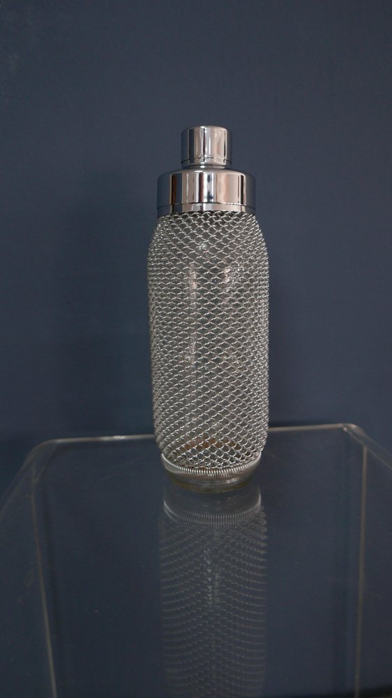 Round Glass & Metal Mesh Soda Bar-Syphons from Merkuria Kovocas, 1950s ...