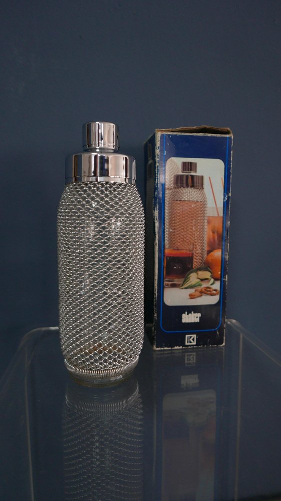 Round Glass & Metal Mesh Soda Bar-Syphons from Merkuria Kovocas, 1950s ...