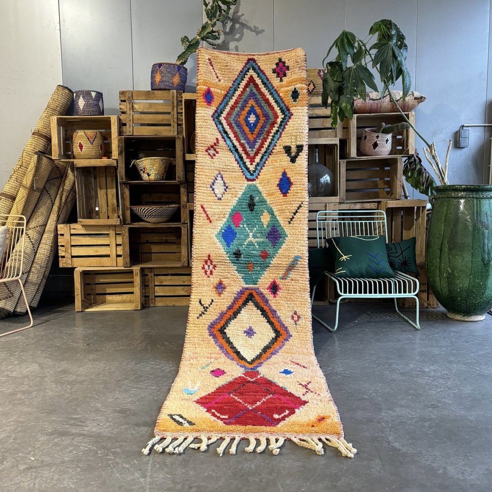 Moroccan Modern Boho Berber Runner Rug for sale at Pamono