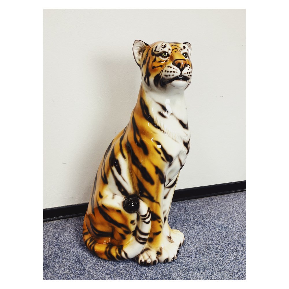 Tiger Statue in Ceramic by Ceramiche Boxer for sale at Pamono