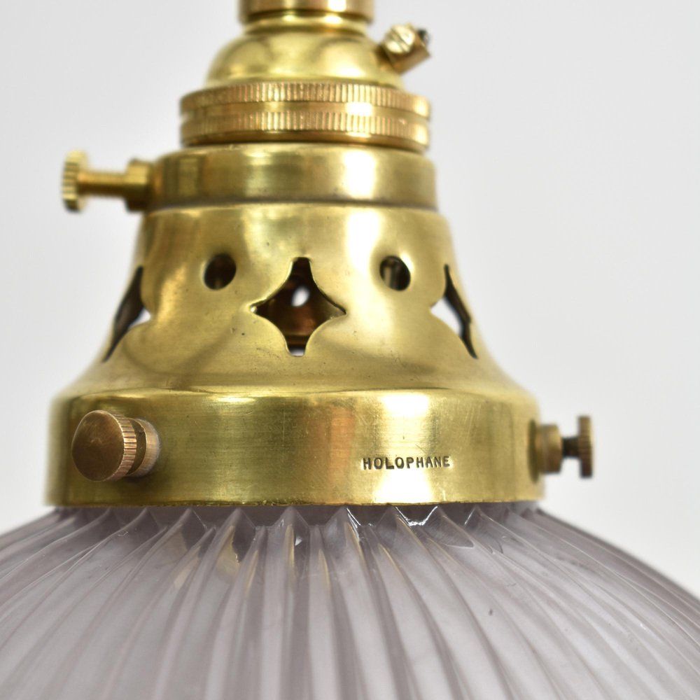 Antique Holophane 2-Part Pendant Light, 1920s for sale at Pamono