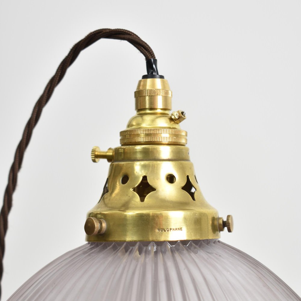 Antique Holophane 2-Part Pendant Light, 1920s for sale at Pamono