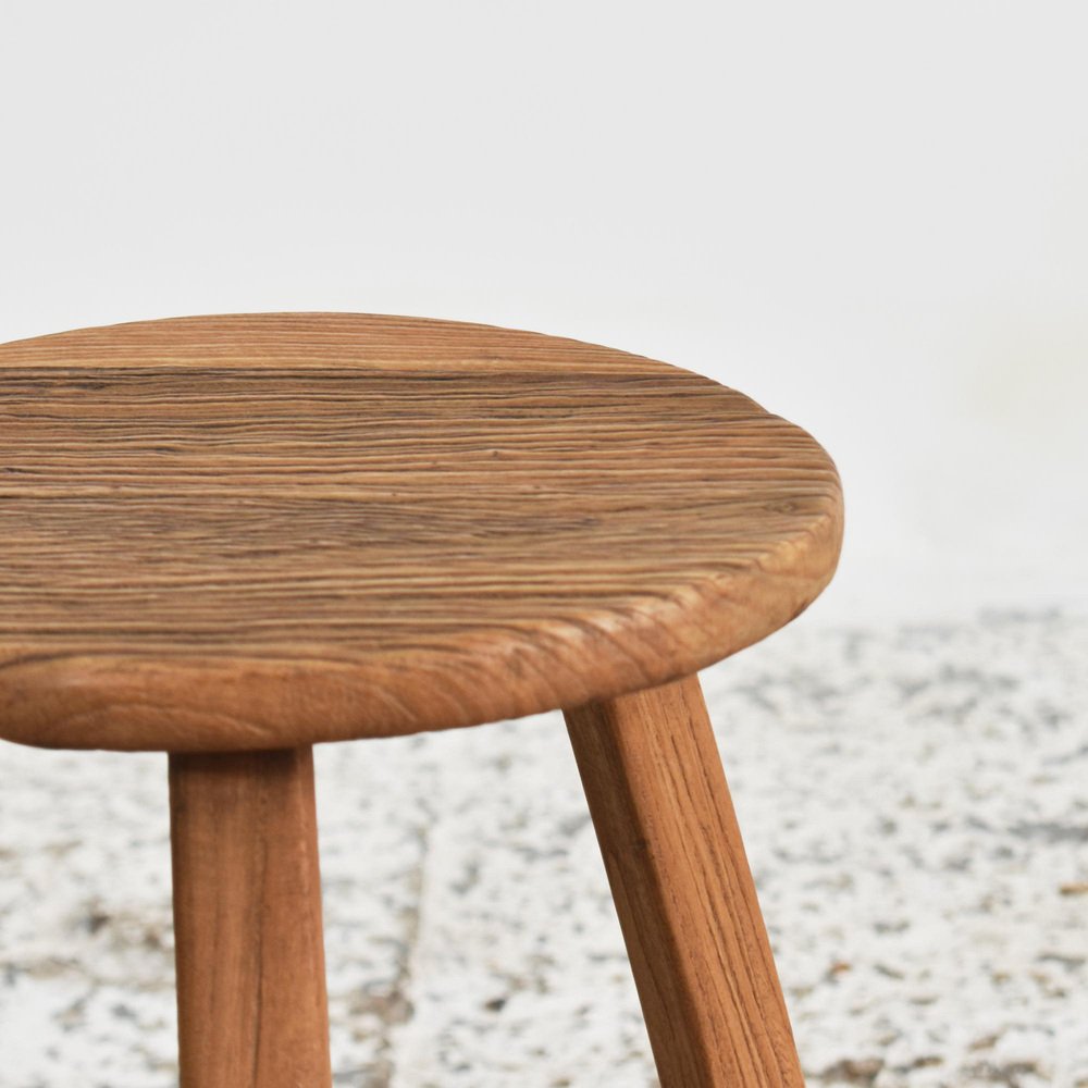 Rustic Round Top Stool, 1950s for sale at Pamono