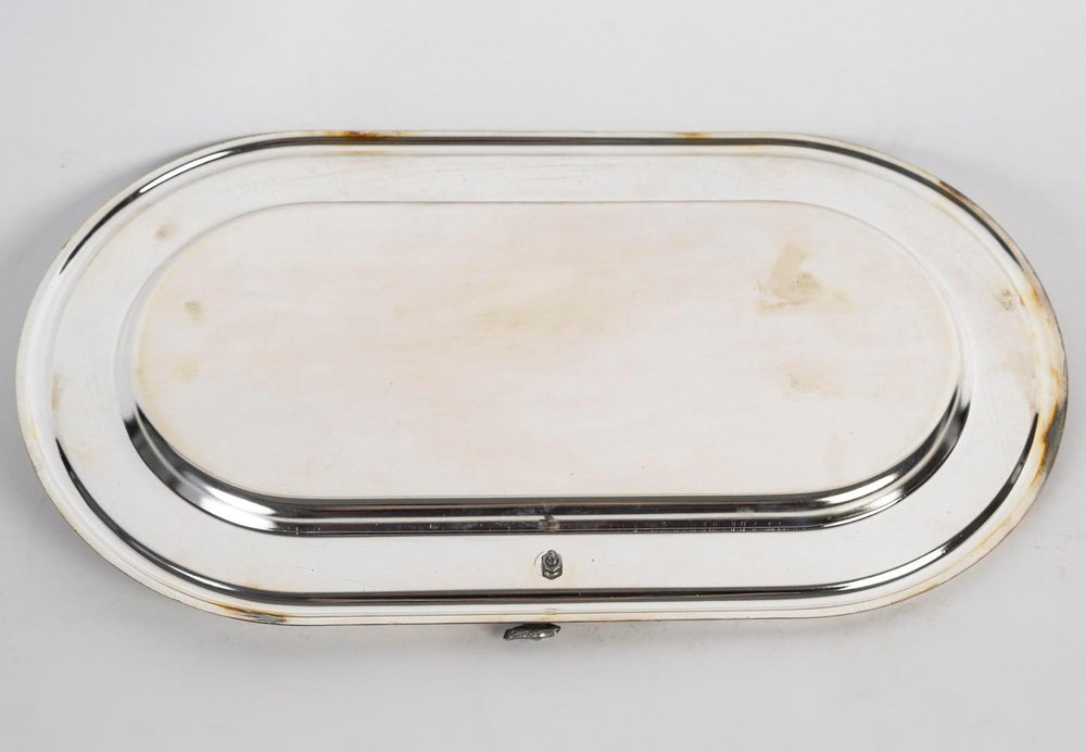 Silver-Plated Metal Presentation Tray from Maison Beaumont, 20th ...