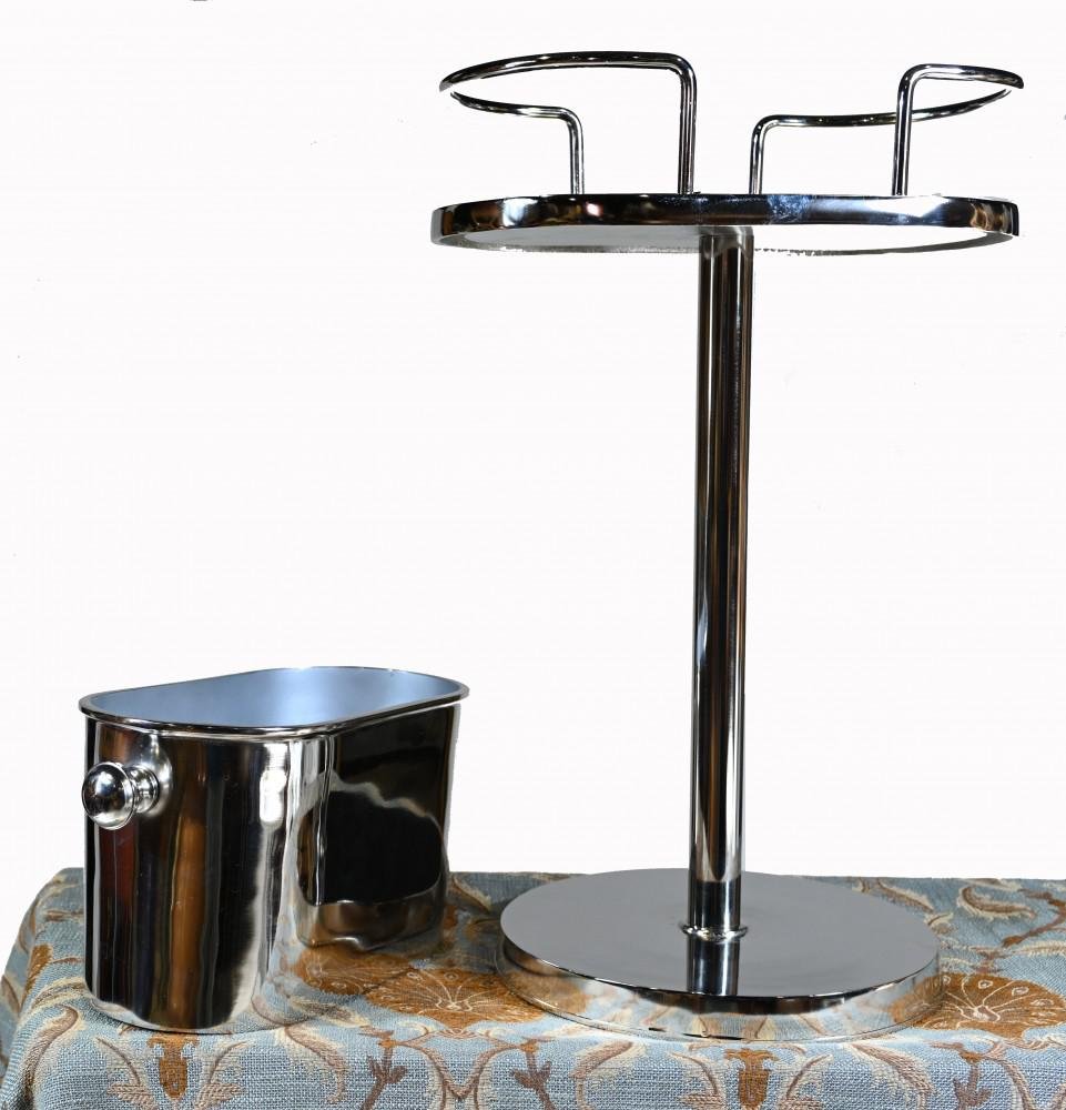 Art Deco Silver Plate Champagne Cooler Wine Stand for sale at Pamono