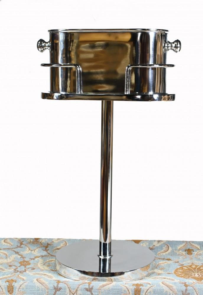 Art Deco Silver Plate Champagne Cooler Wine Stand for sale at Pamono
