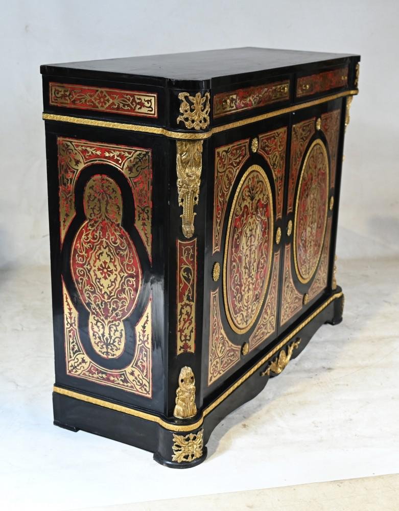 French Cabinet Boulle Inlay Marquetry Inlay Server for sale at Pamono