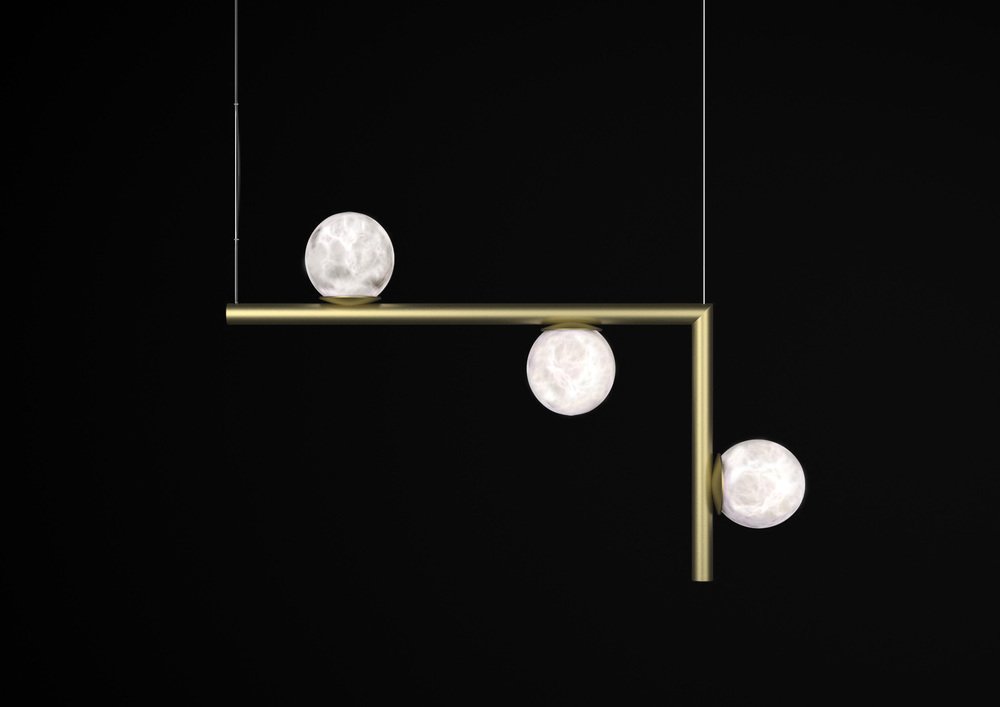 Ofione 2 Brushed Brass Pendant Lamp by Alabastro Italiano for sale at ...