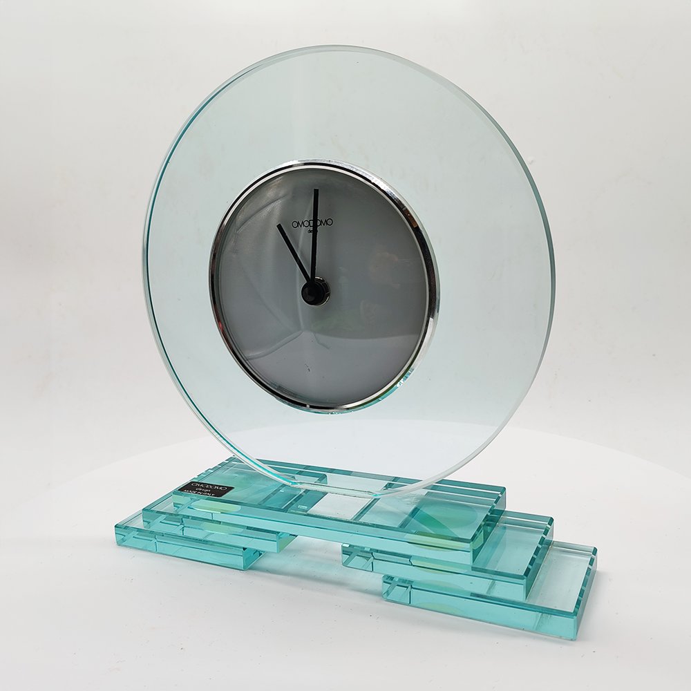 Vintage Crystal Table Clock by Omodomo, 1970s for sale at Pamono