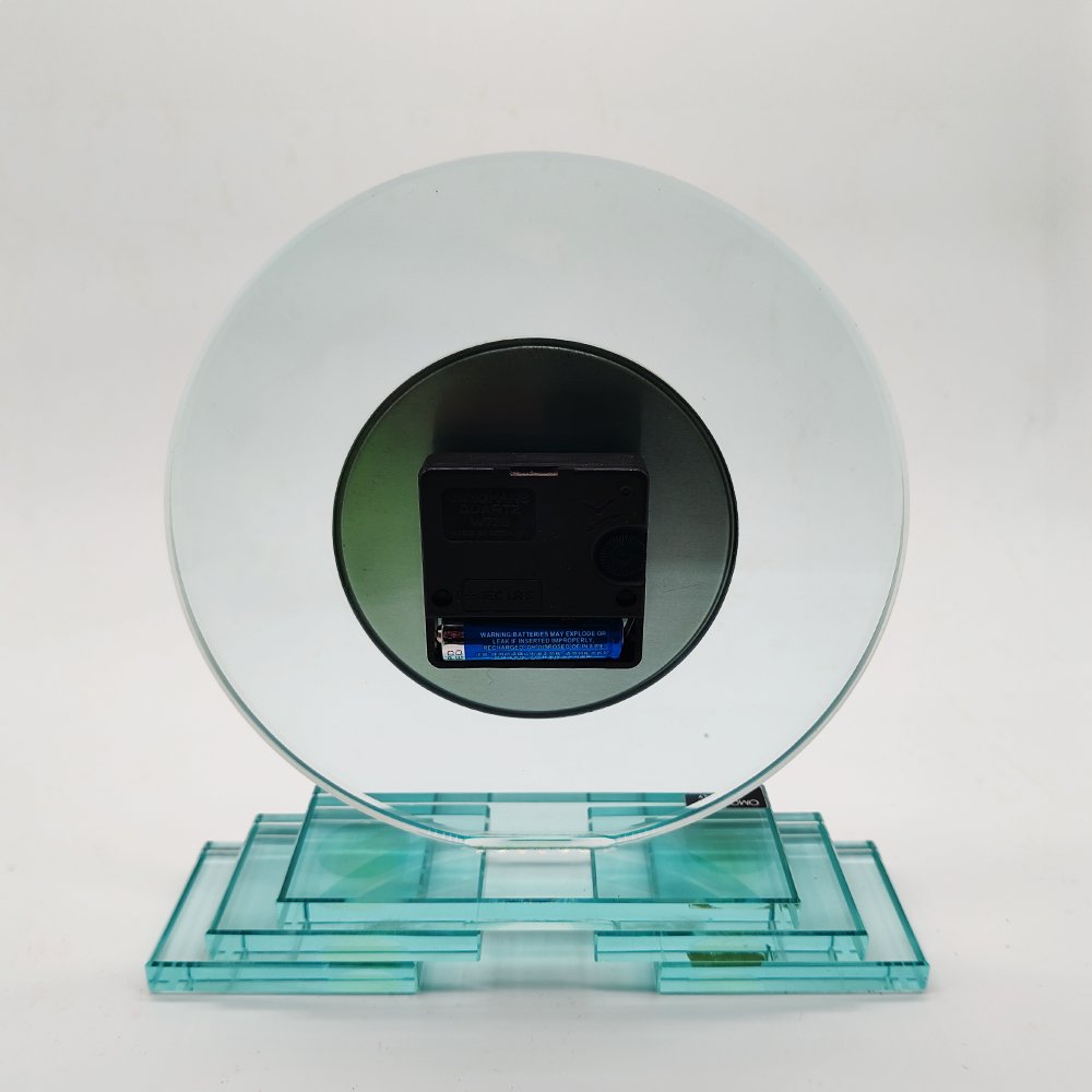 Vintage Crystal Table Clock by Omodomo, 1970s for sale at Pamono