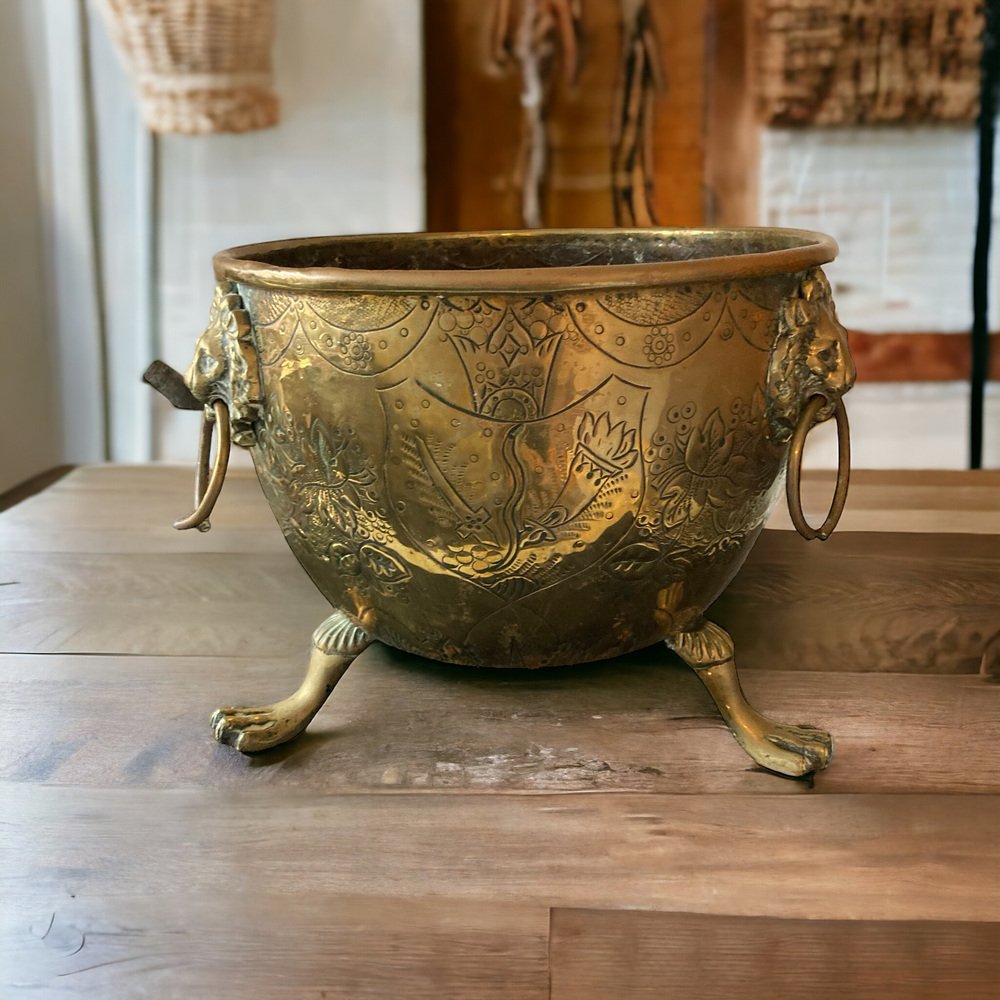 Brass Fire Side Bucket for sale at Pamono