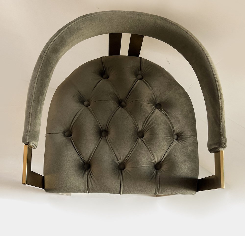 Vintage Stool with Backrest for sale at Pamono