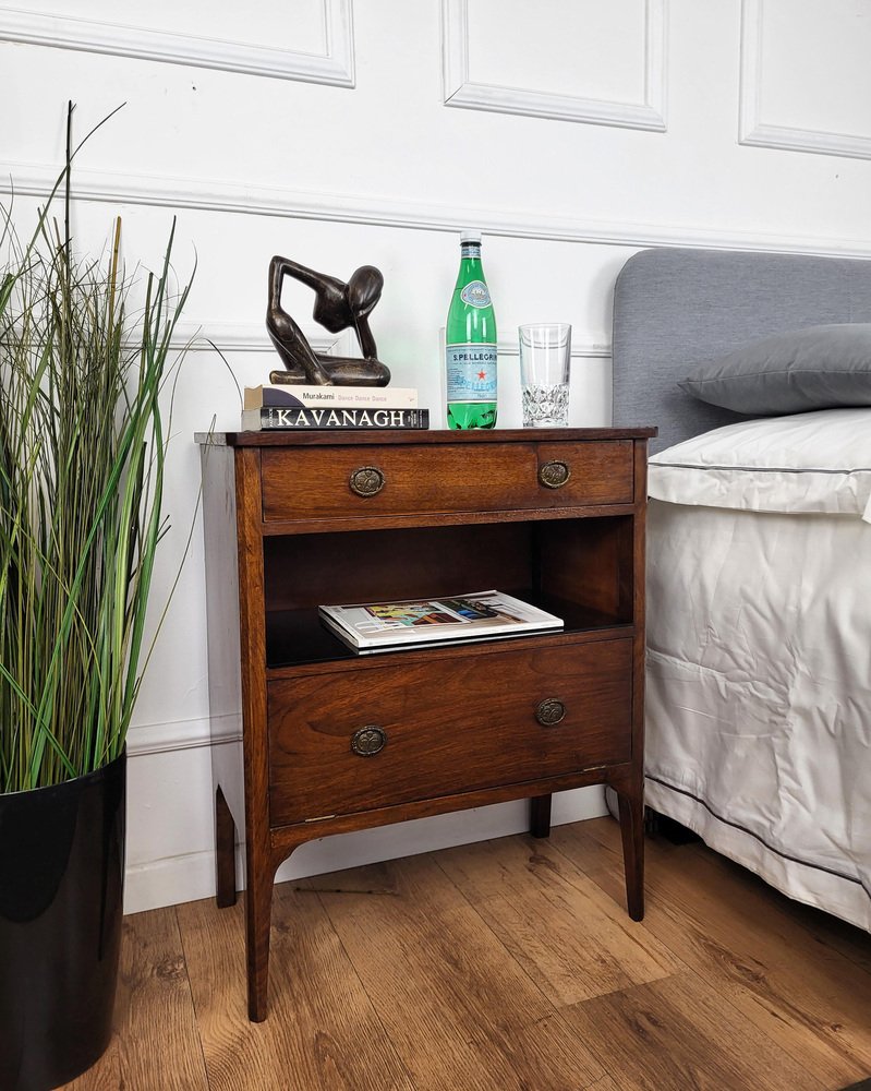 Mid-Century Modern Italian Rustic Wood Nightstands, 1950s, Set of 2 for ...