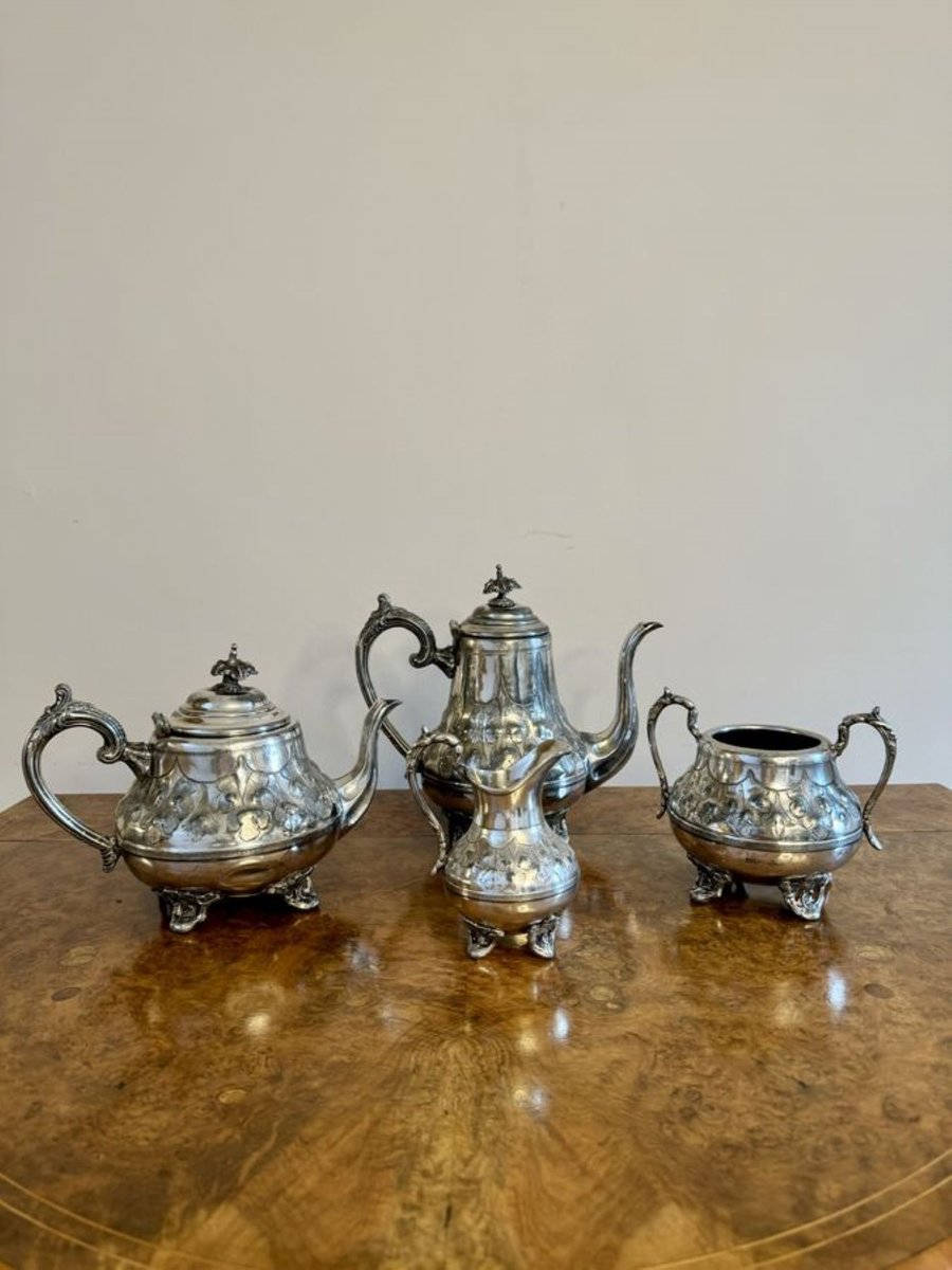 Antique Victorian Tea Set, 1880, Set of 4 for sale at Pamono