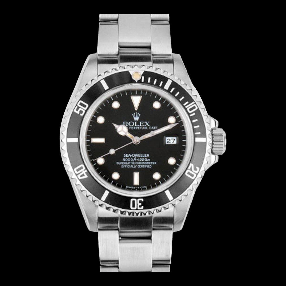 ROLEX Sea-Dweller 16600 U number SS men's wristwatch self-winding black ...