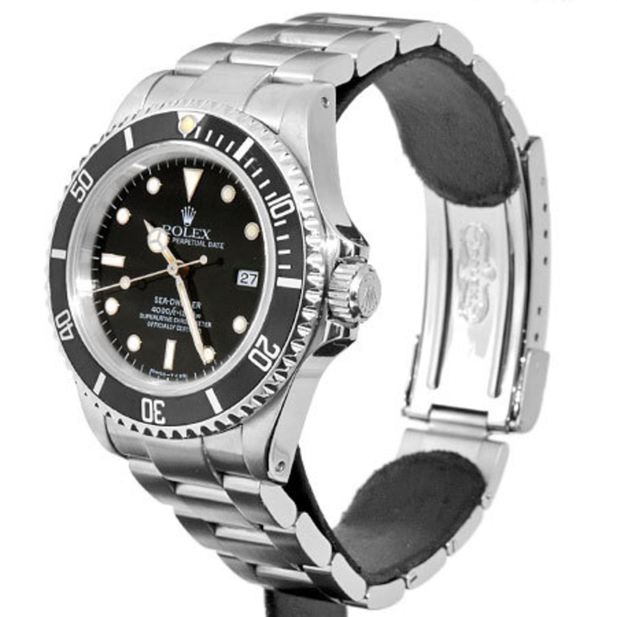 ROLEX Sea-Dweller 16600 U number SS men's wristwatch self-winding black ...