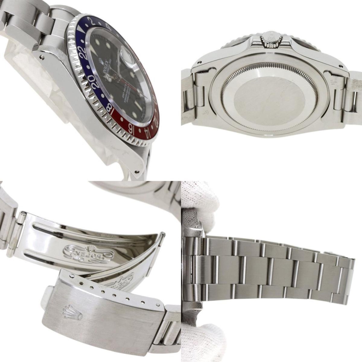 ROLEX 16700 GMT Master Blue Red Bezel All Tritium Watch Stainless Steel ...