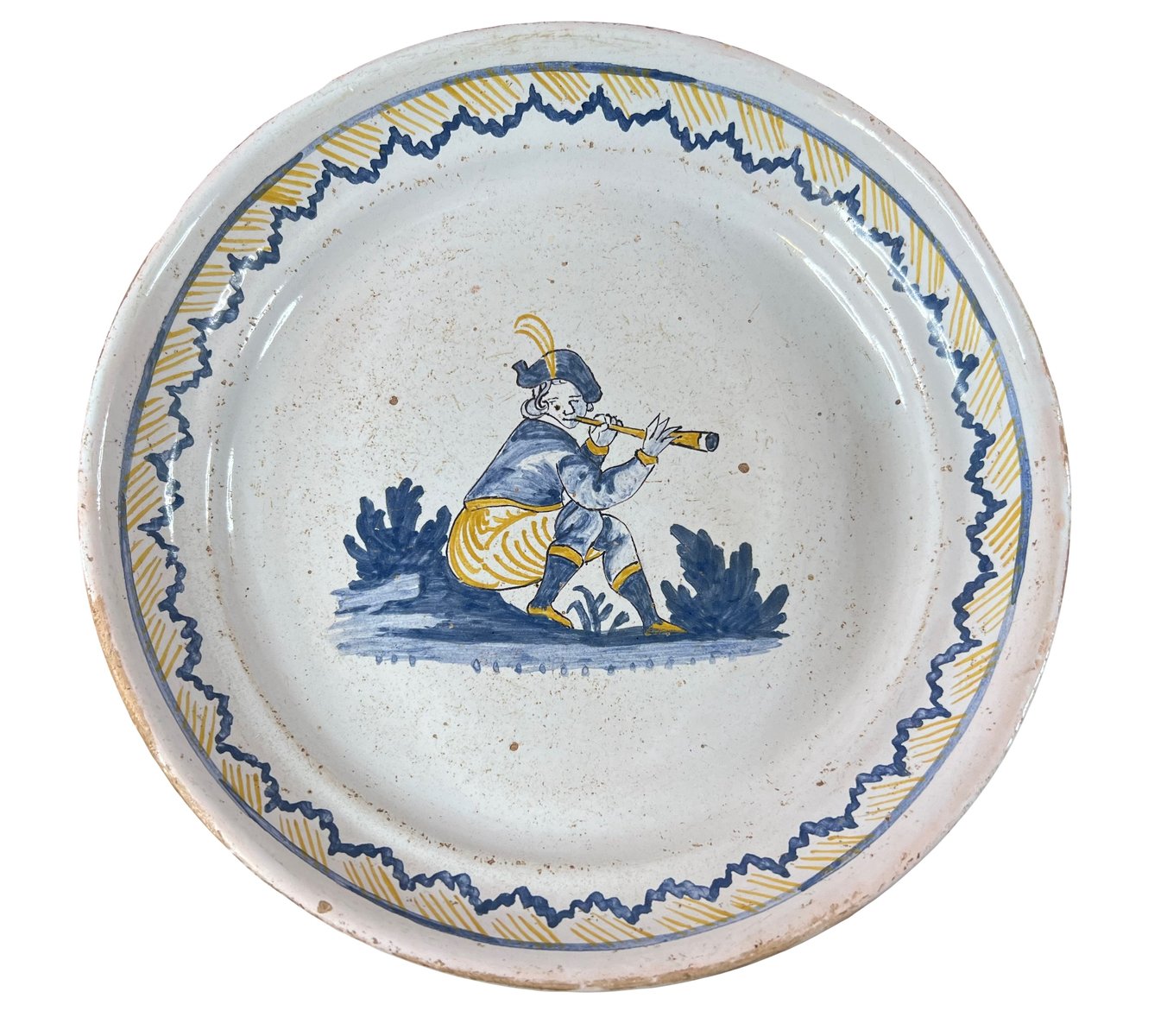 Antique Faience Plate from La Rochelle, 18th Century for sale at Pamono
