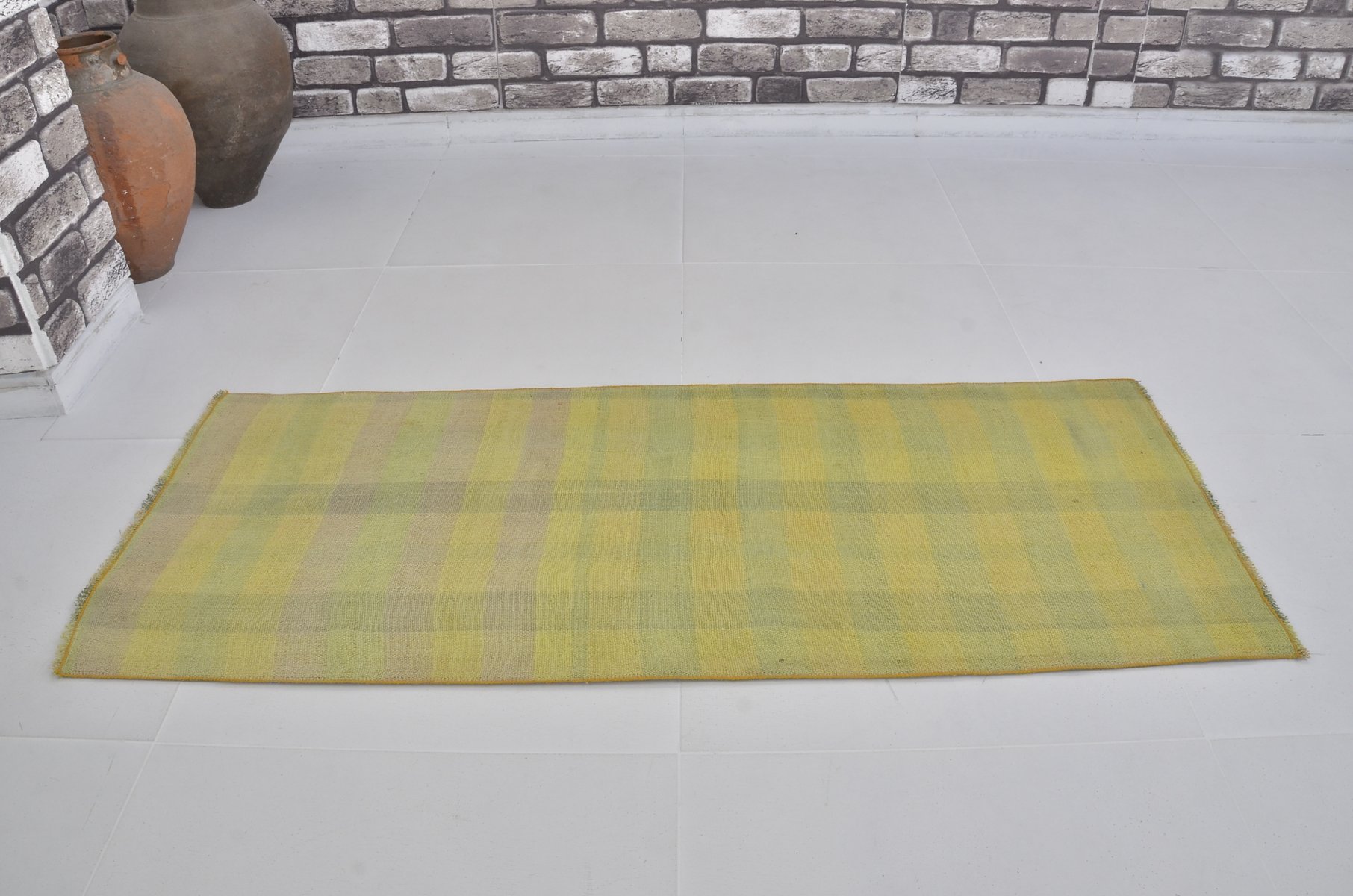 Vintage Yellow Runner Rug, 1960 for sale at Pamono