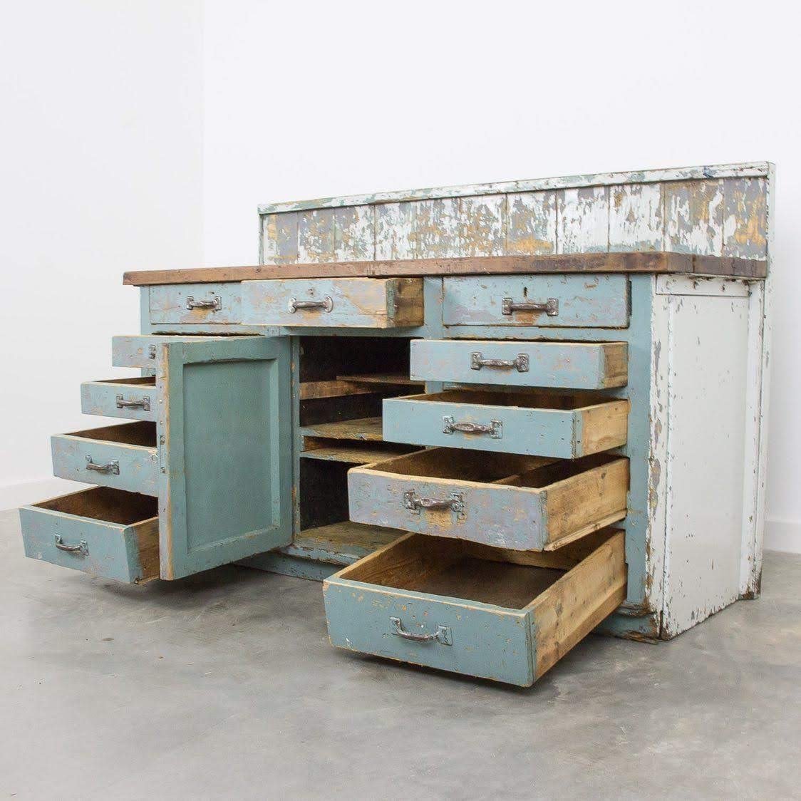 Vintage Industrial Work Counter for sale at Pamono