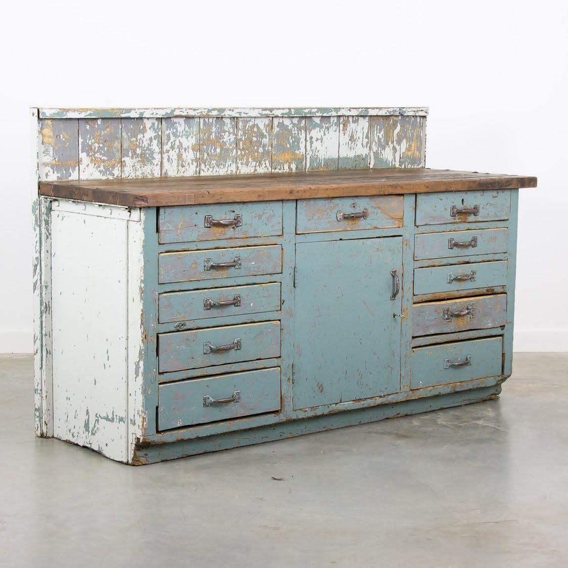 Vintage Industrial Work Counter for sale at Pamono