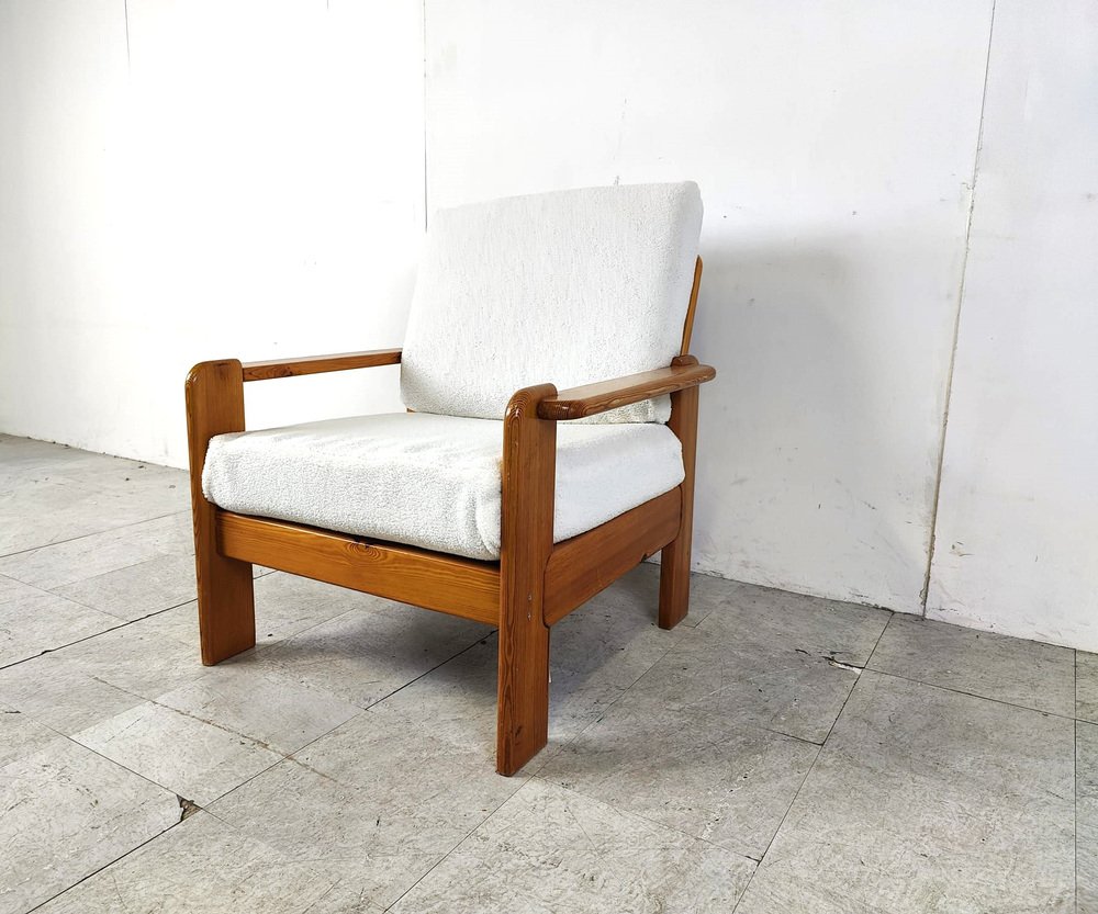 Vintage Pine Wood Armchair, 1960s for sale at Pamono Vintage Pine Wood Armchair, 1960s for sale at Pamono