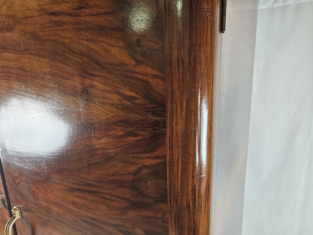 Two-Door Wardrobe in Walnut Root, 1940s for sale at Pamono