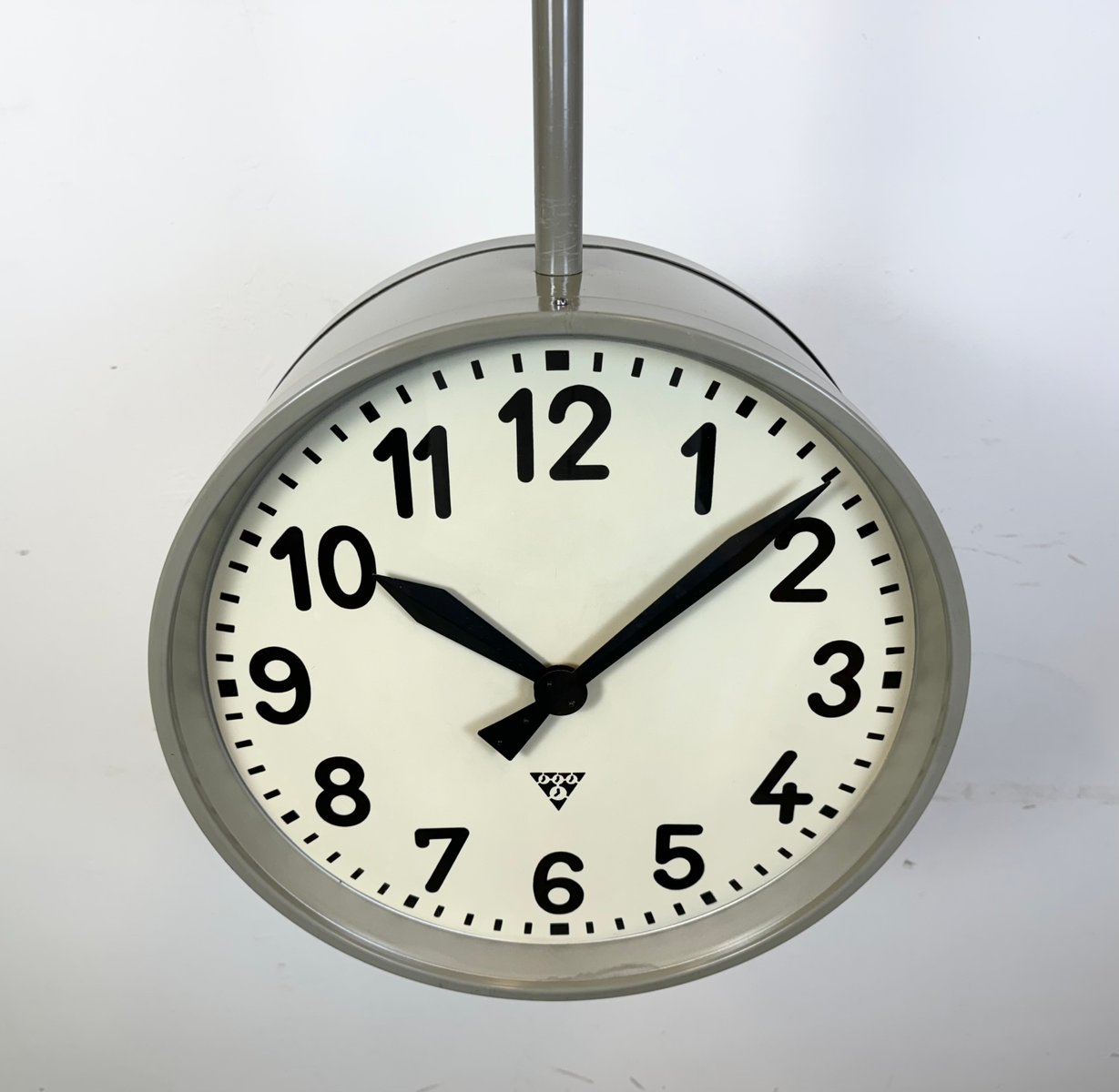 Large Industrial Double Sided Railway Clock from Pragotron, 1960s for ...