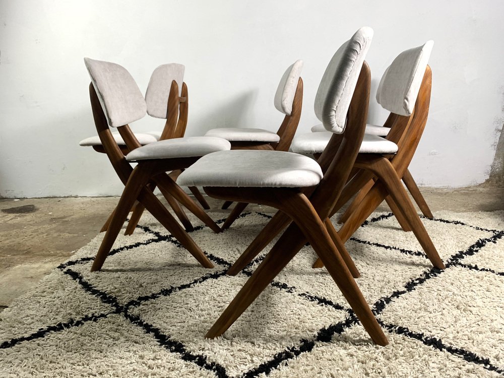 Dining Chairs Set attributed to Louis Van Teeffelen for Awa ...
